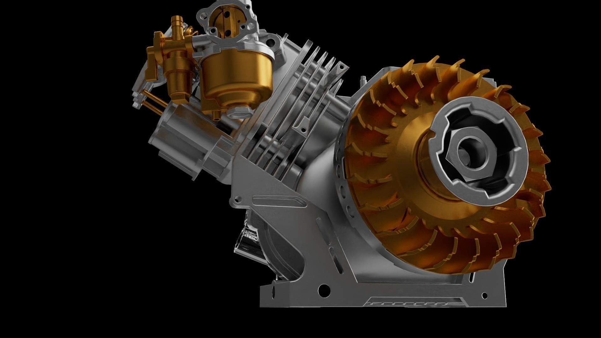 A single-cylinder 4-stroke engine 3D model 3D printable | CGTrader