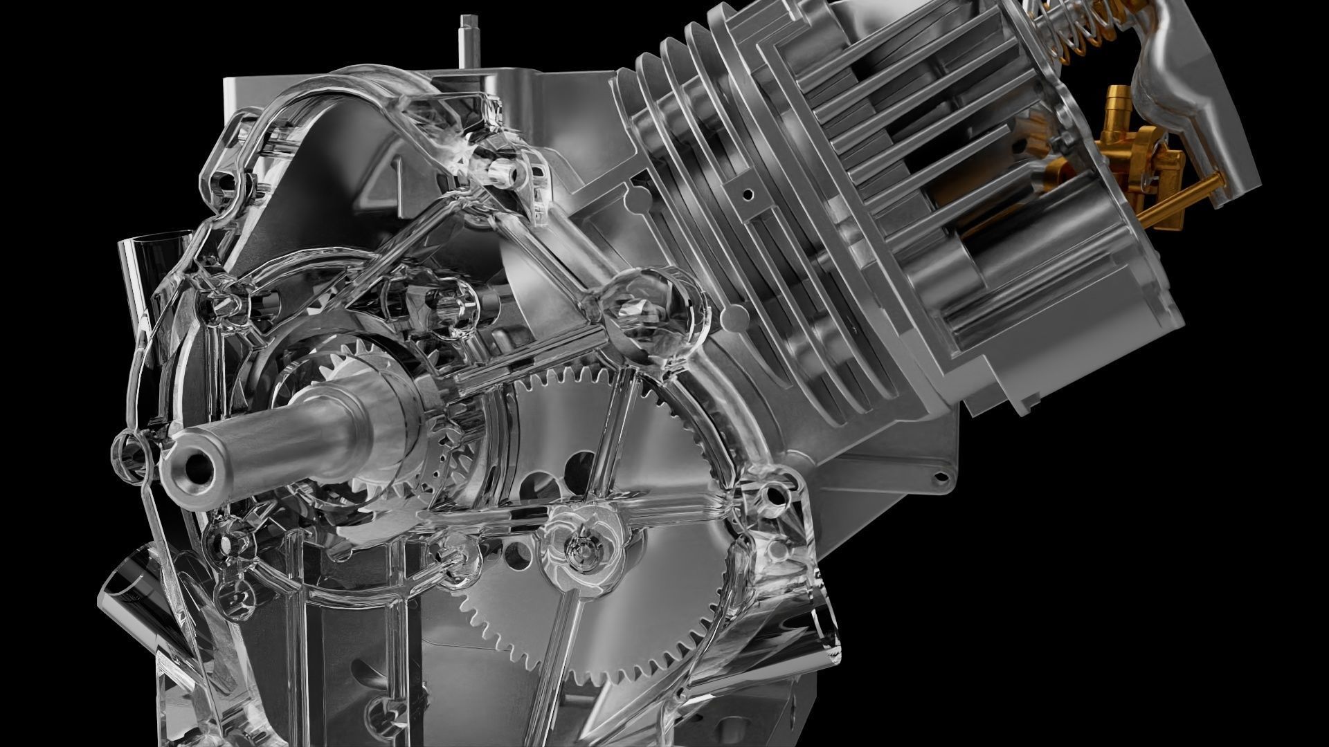 A single-cylinder 4-stroke engine 3D model 3D printable | CGTrader