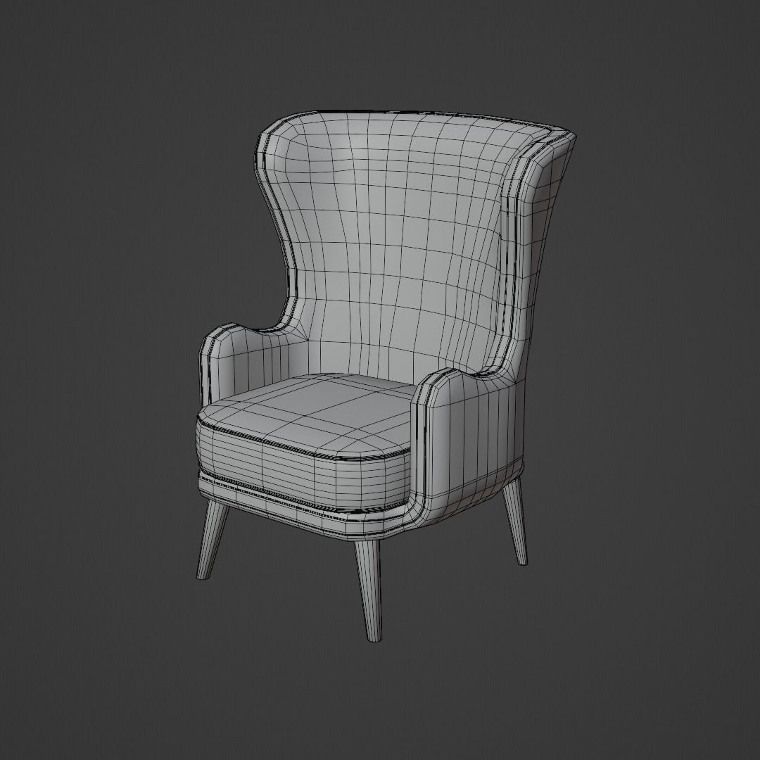 3D model Low poly Dirty Single Sofa Chair Classic VR / AR / low-poly ...