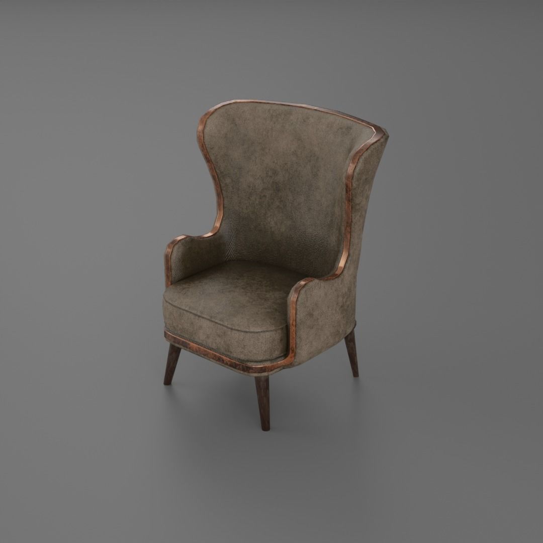 3D model Low poly Dirty Single Sofa Chair Classic VR / AR / low-poly ...