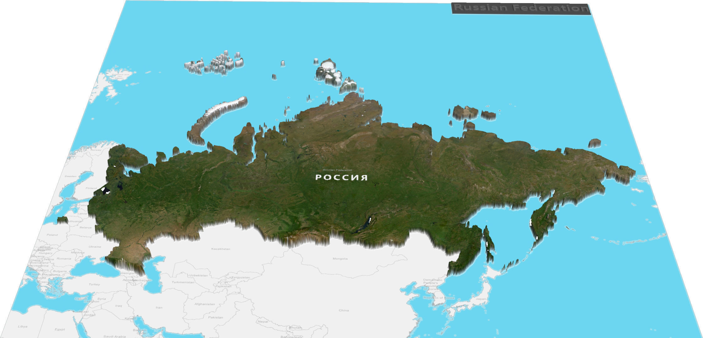 Russian map Terrain Topography Elevation DEM Geography 3D model | CGTrader