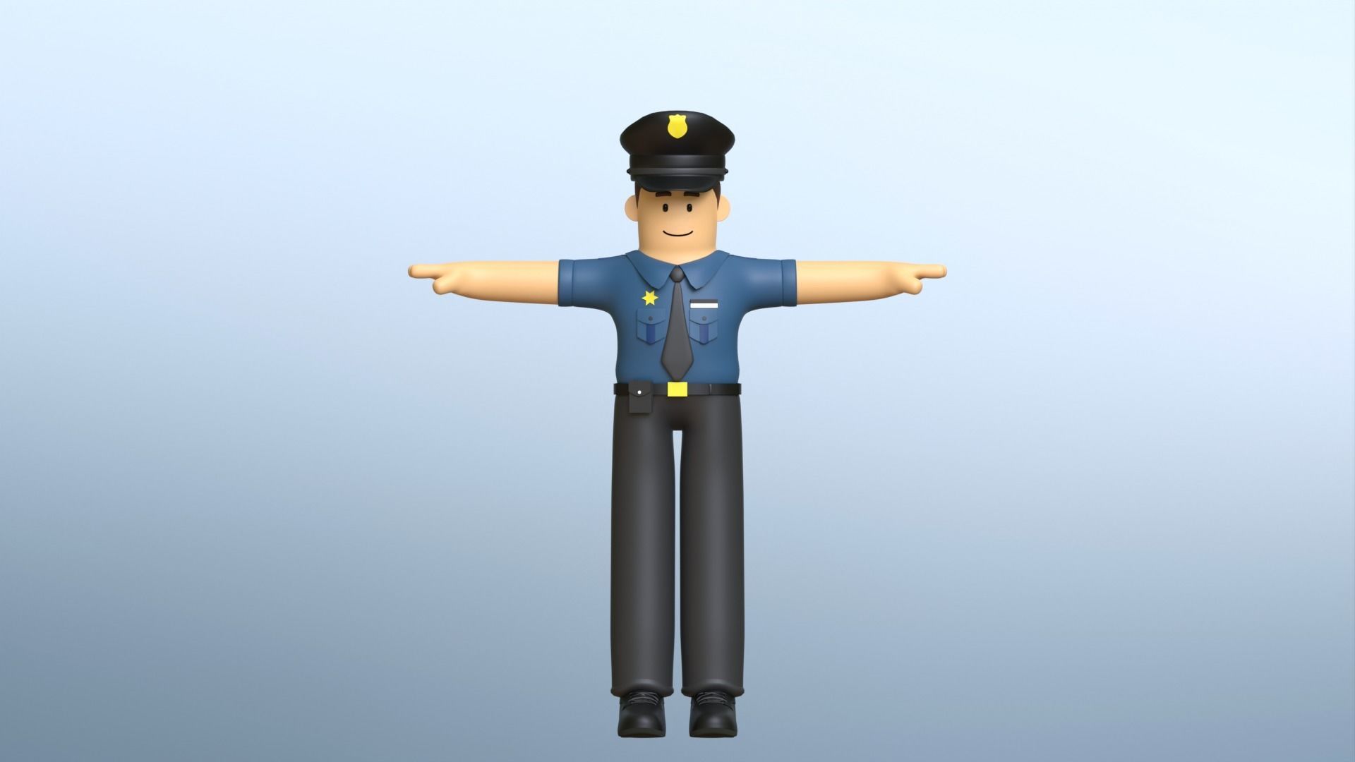 Minimal Cop Cartoon Character 3D model rigged | CGTrader