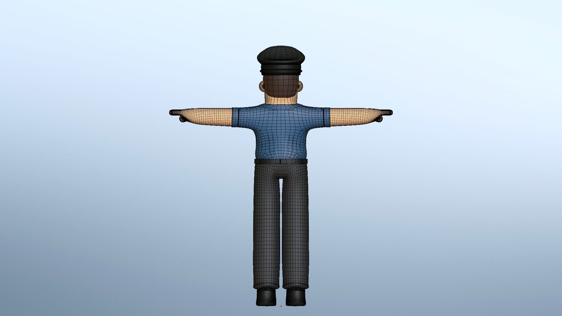 Minimal Cop Cartoon Character 3D model rigged | CGTrader