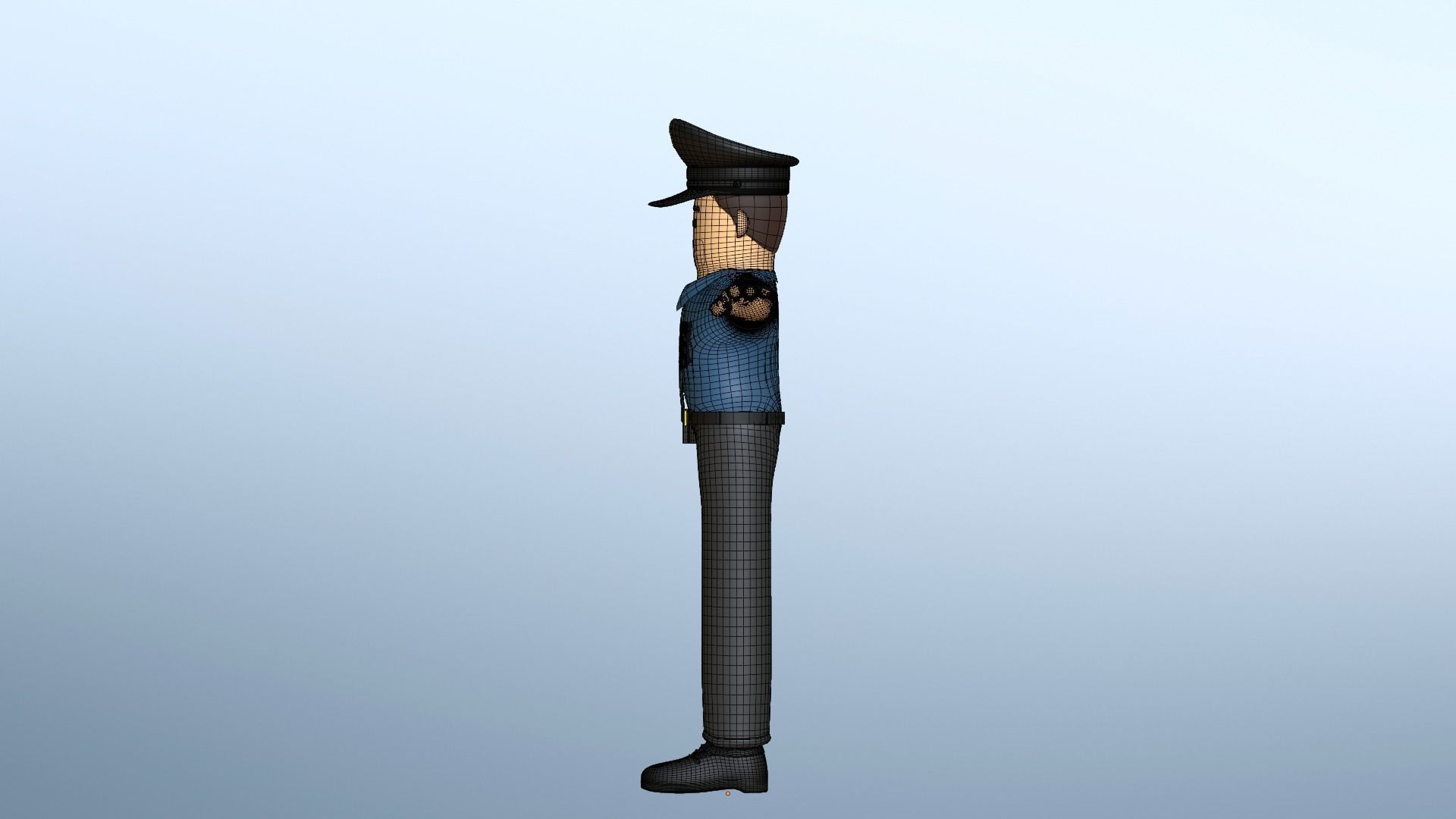 Minimal Cop Cartoon Character 3D model rigged | CGTrader