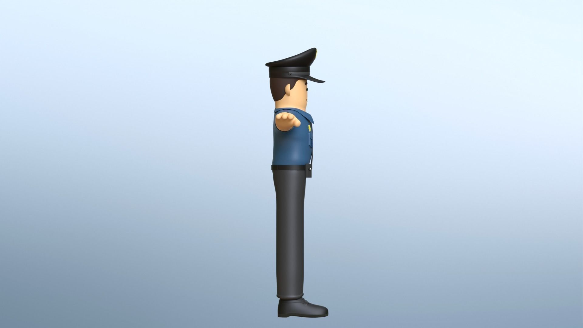 Minimal Cop Cartoon Character 3D model rigged | CGTrader