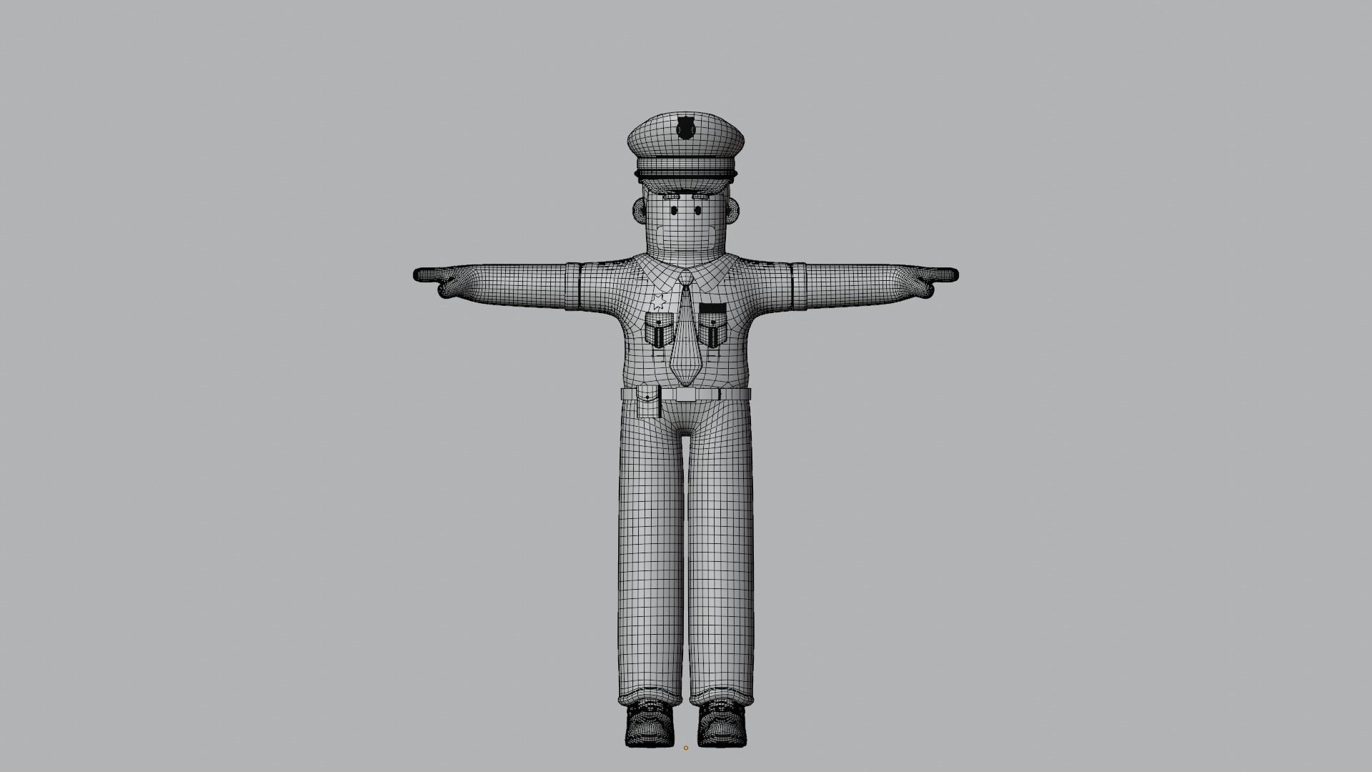 Minimal Cop Cartoon Character 3D model rigged | CGTrader