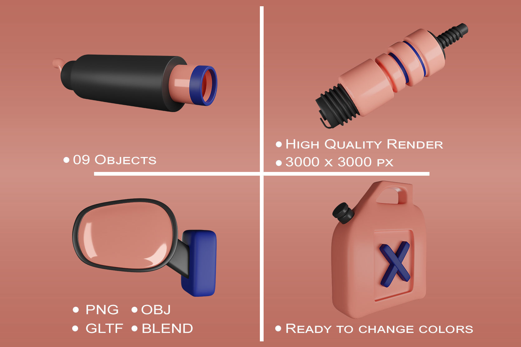 Mechanic Elements 3D icon bundle 3D model | CGTrader