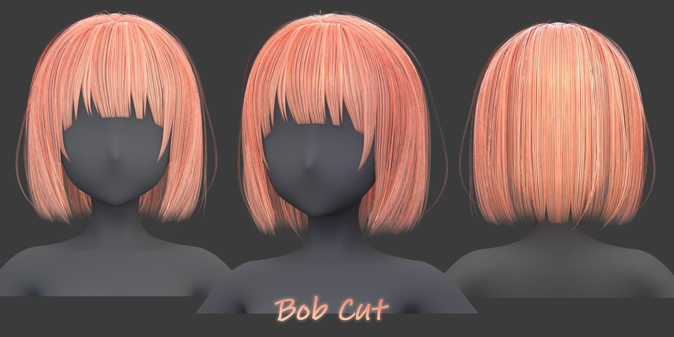 3D model Poly Hairstyle pack-12 types of Hairstyles-obj-fbx-blend files ...
