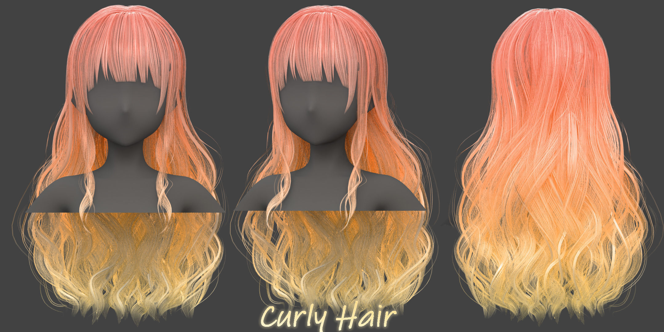 3D model Poly Hairstyle pack-12 types of Hairstyles-obj-fbx-blend files ...