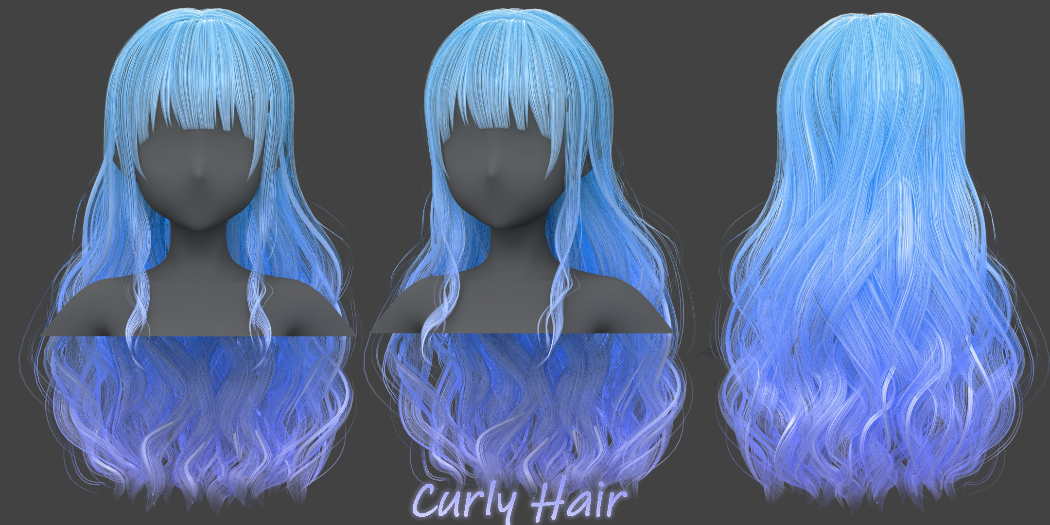 3D model Poly Hairstyle pack-12 types of Hairstyles-obj-fbx-blend files ...