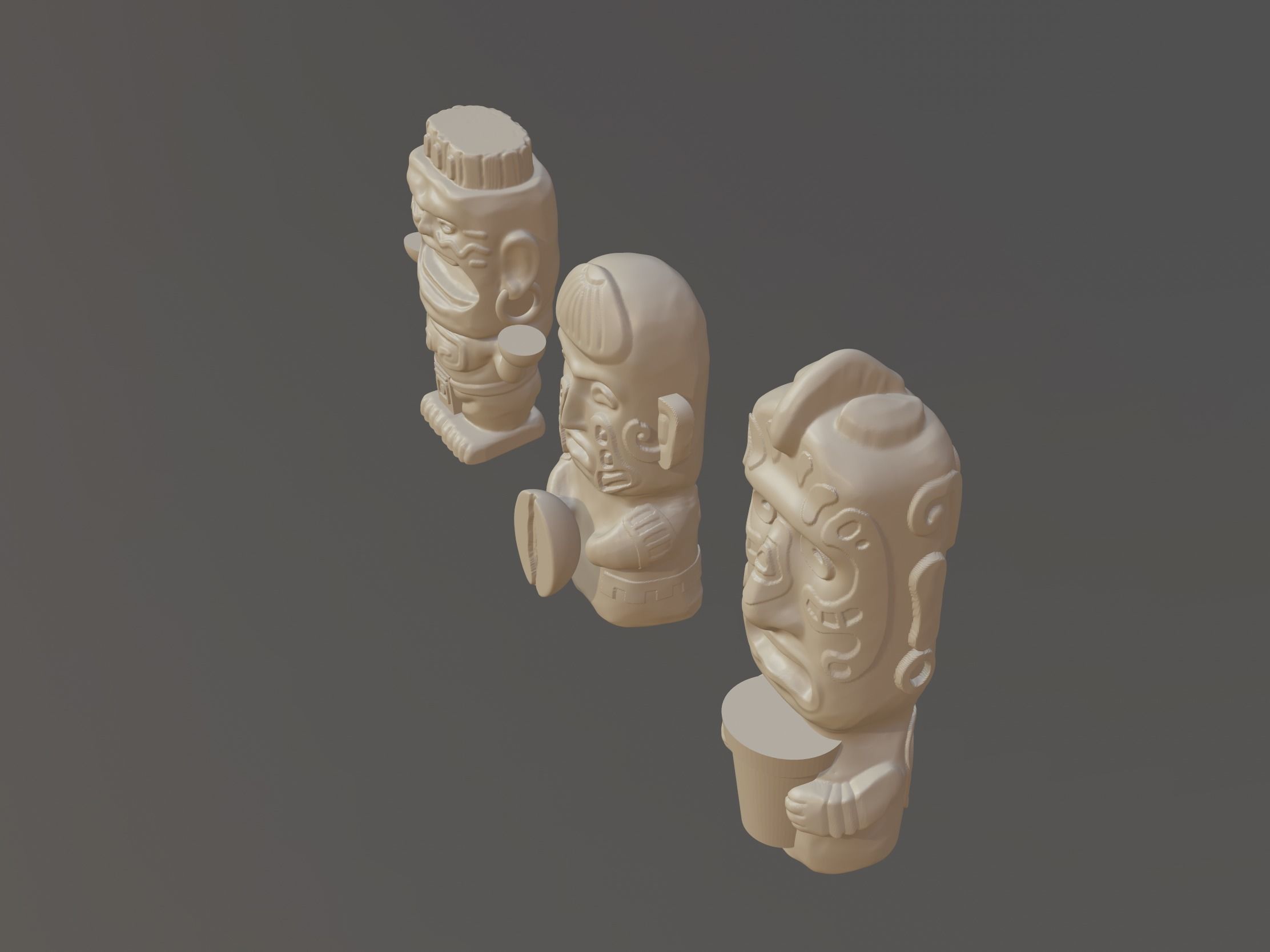 3 Styles of Tribe Statues 3D Model 3D model | CGTrader