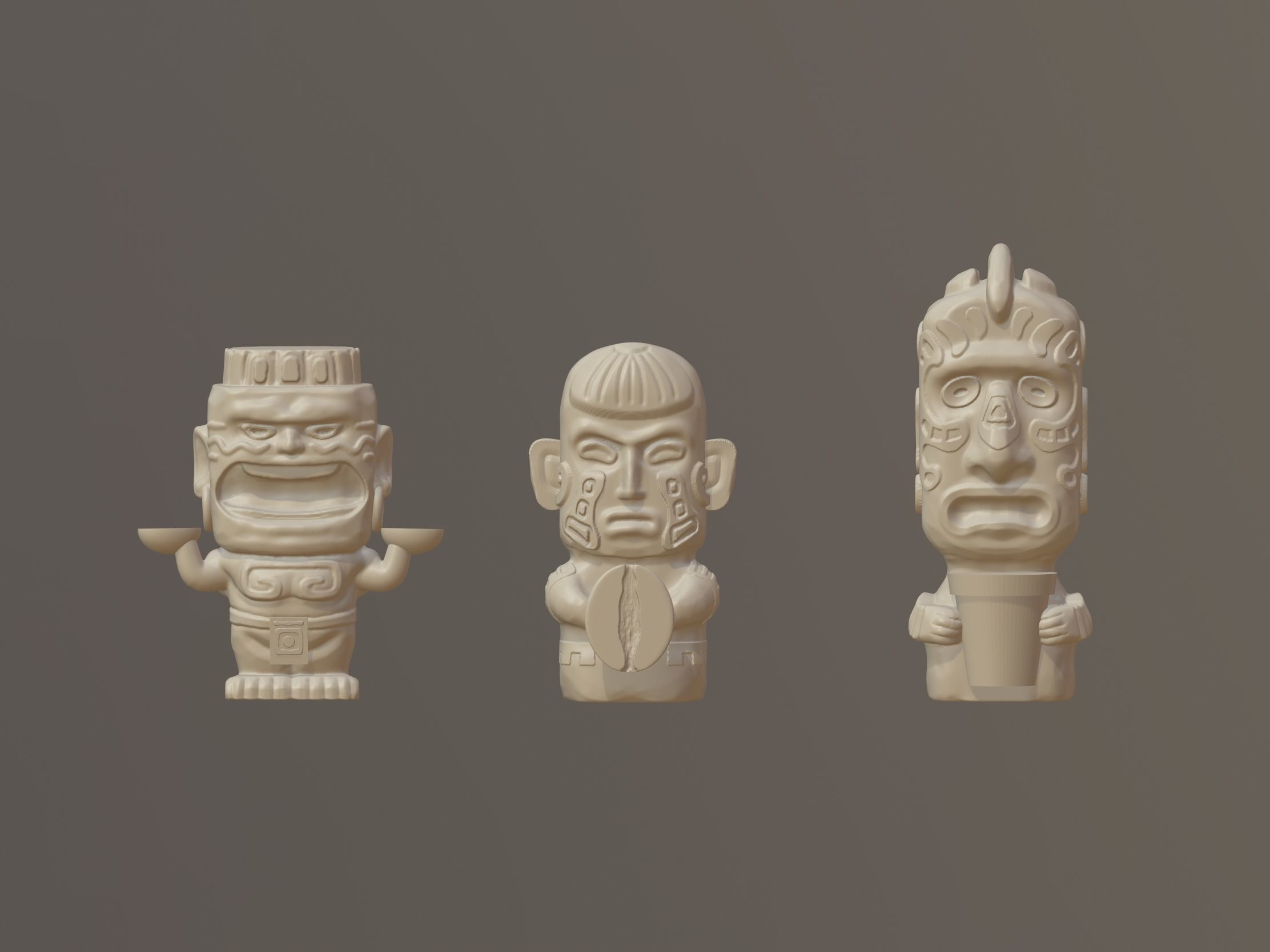 3 Styles of Tribe Statues 3D Model 3D model | CGTrader