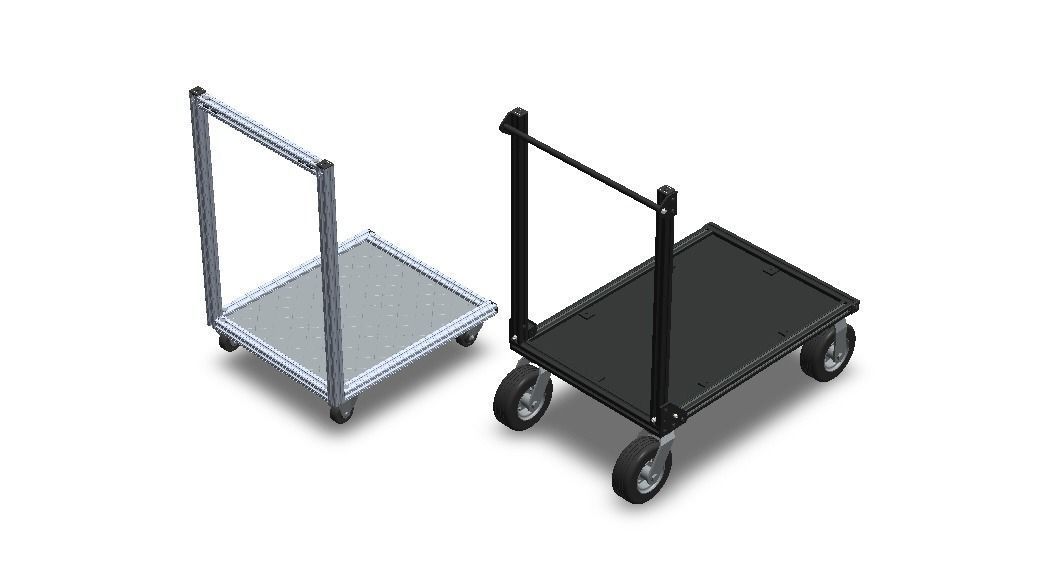 Aluminum Industrial Platform Truck 3D model rigged | CGTrader