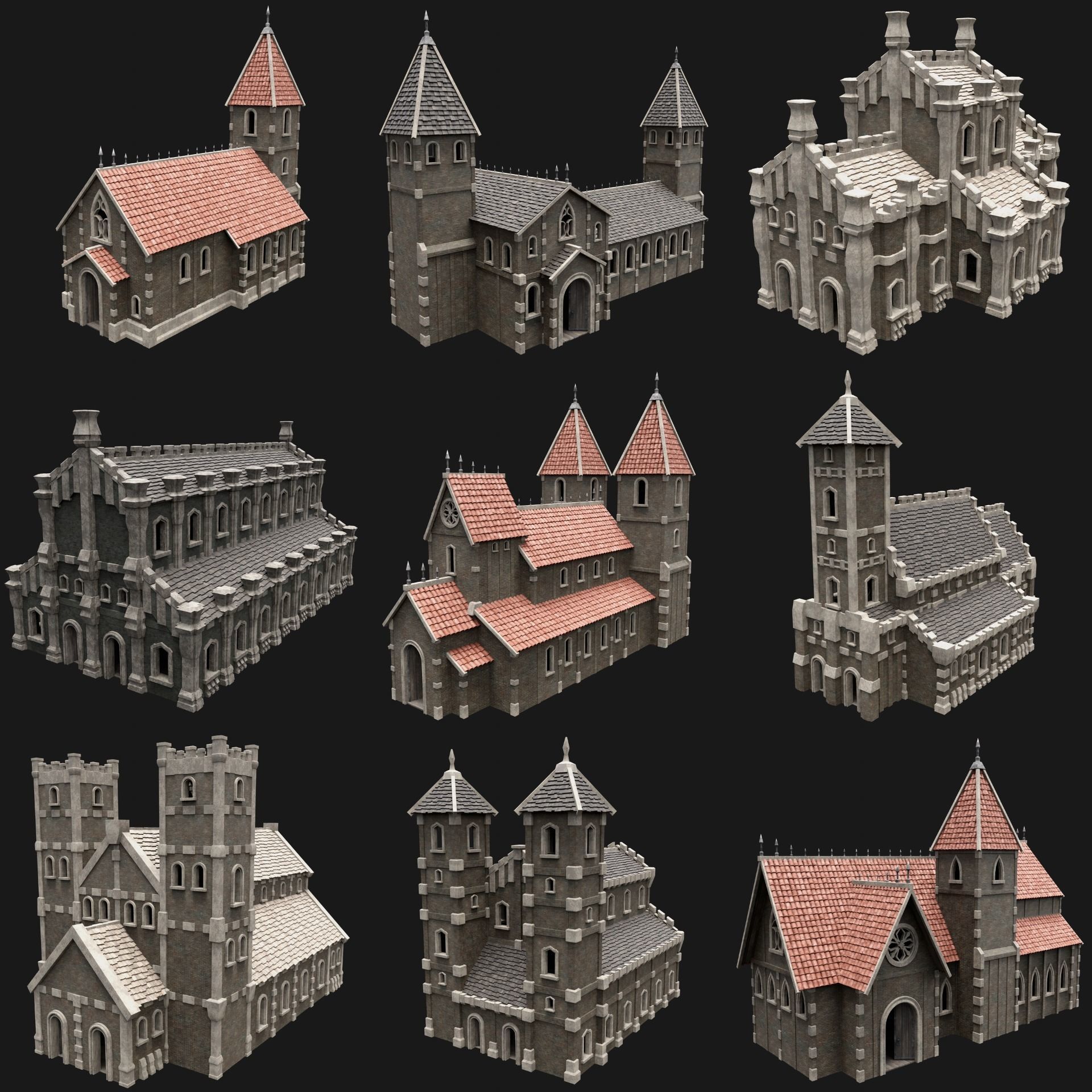 CHURCH MEGA COLLECTION MEDIEVAL VIKING GOTHIC RUINED CASTLE AAA VR / AR ...