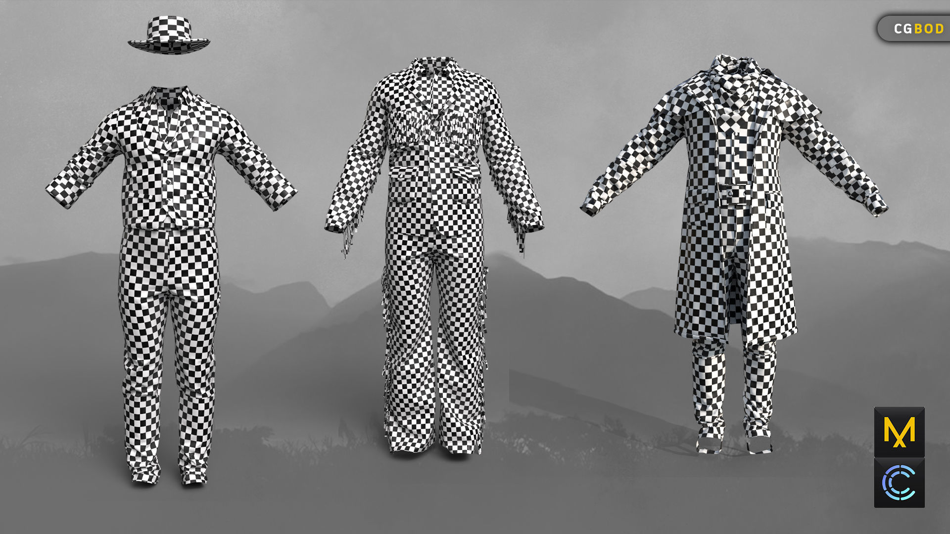 Western male Outfit 3D model | CGTrader