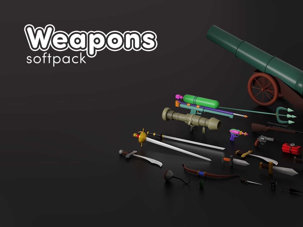 3D model Weapon Props Softpack VR / AR / low-poly | CGTrader