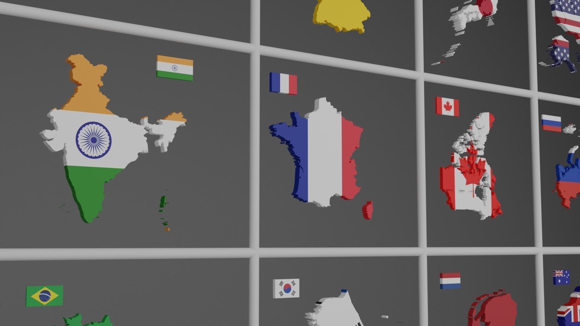 3D model Countries by GDP The Top 23 Economies in the World PACK VR ...