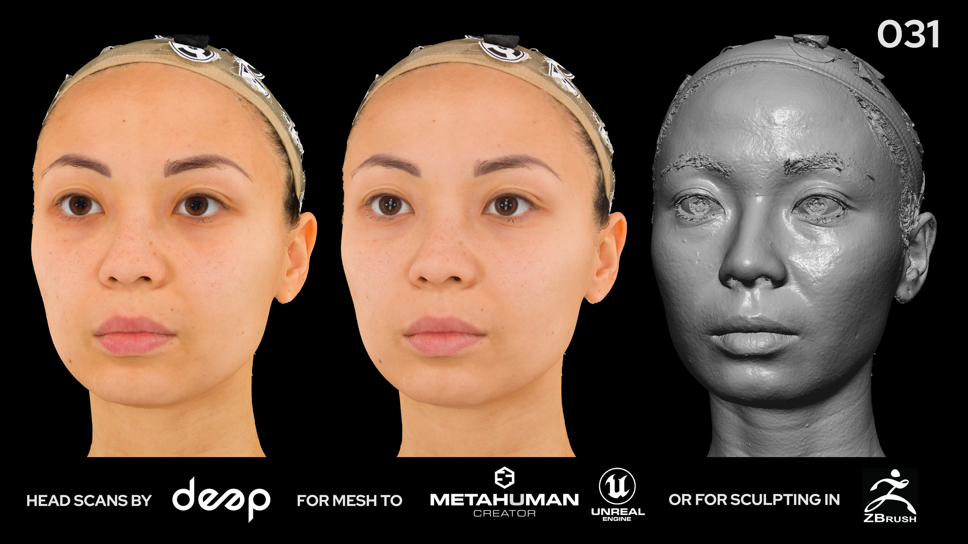 Asian Female 30s head scan 031 3D model | CGTrader