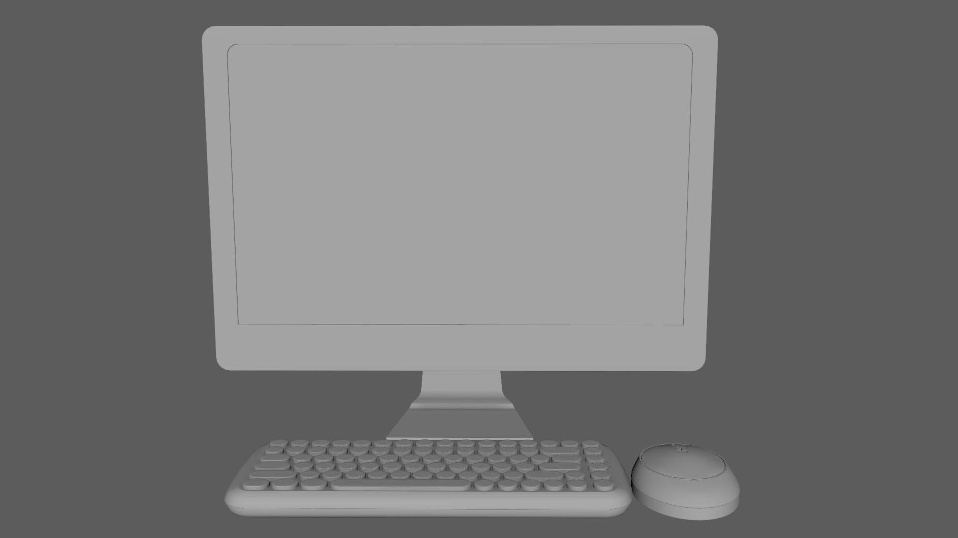 Sweet Pc Set Monitor Keyboard Mouse Night Blue Version 3d Model Cgtrader