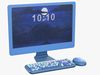 Sweet Pc Set Monitor Keyboard Mouse Night Blue Version 3D model | CGTrader