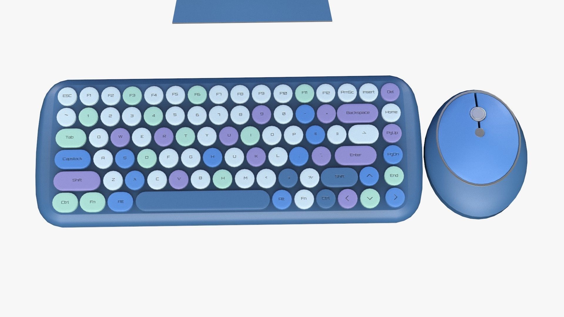 Sweet Pc Set Monitor Keyboard Mouse Night Blue Version 3D model | CGTrader