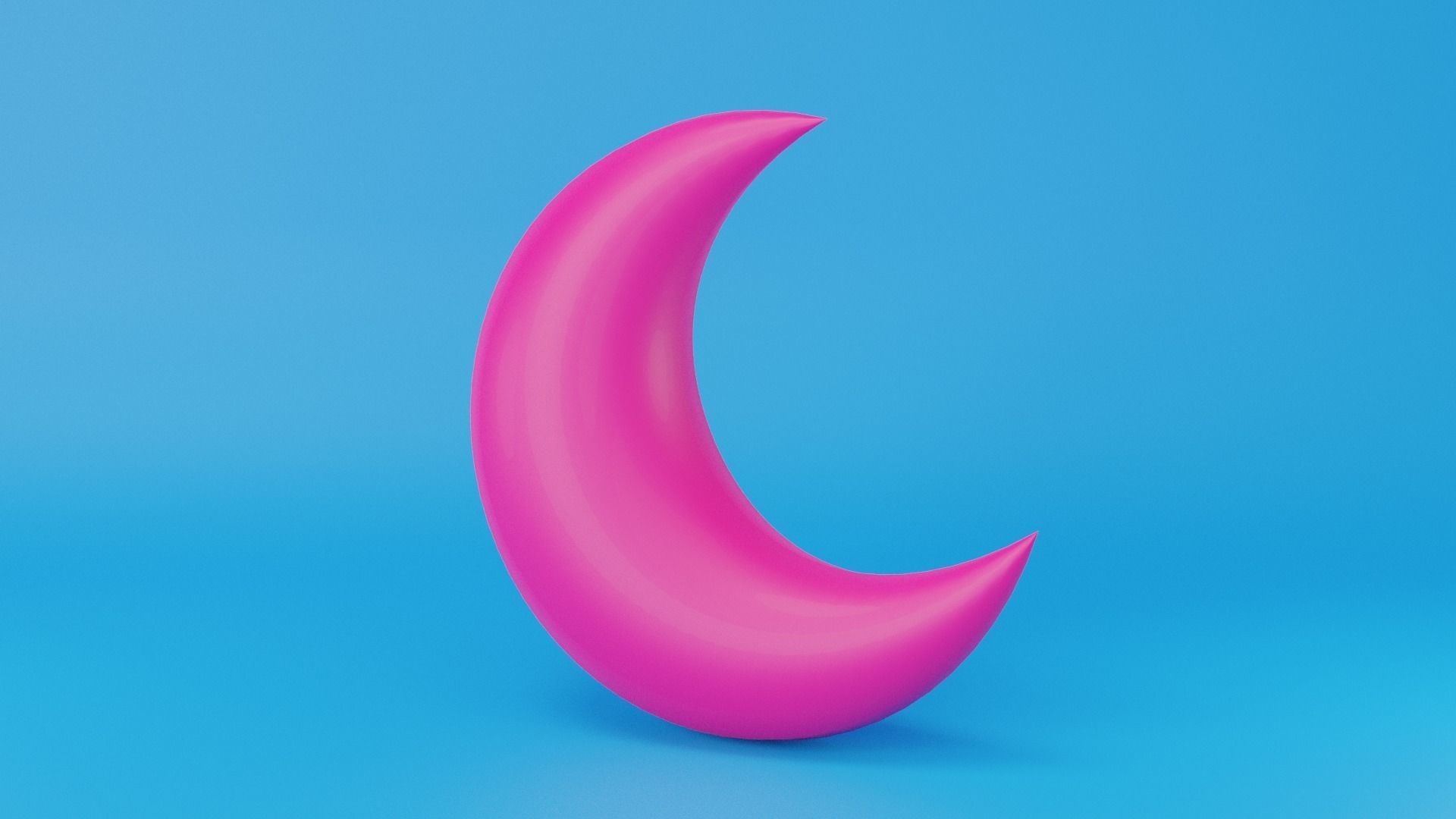 3D model Pink Moon Icon VR / AR / low-poly | CGTrader
