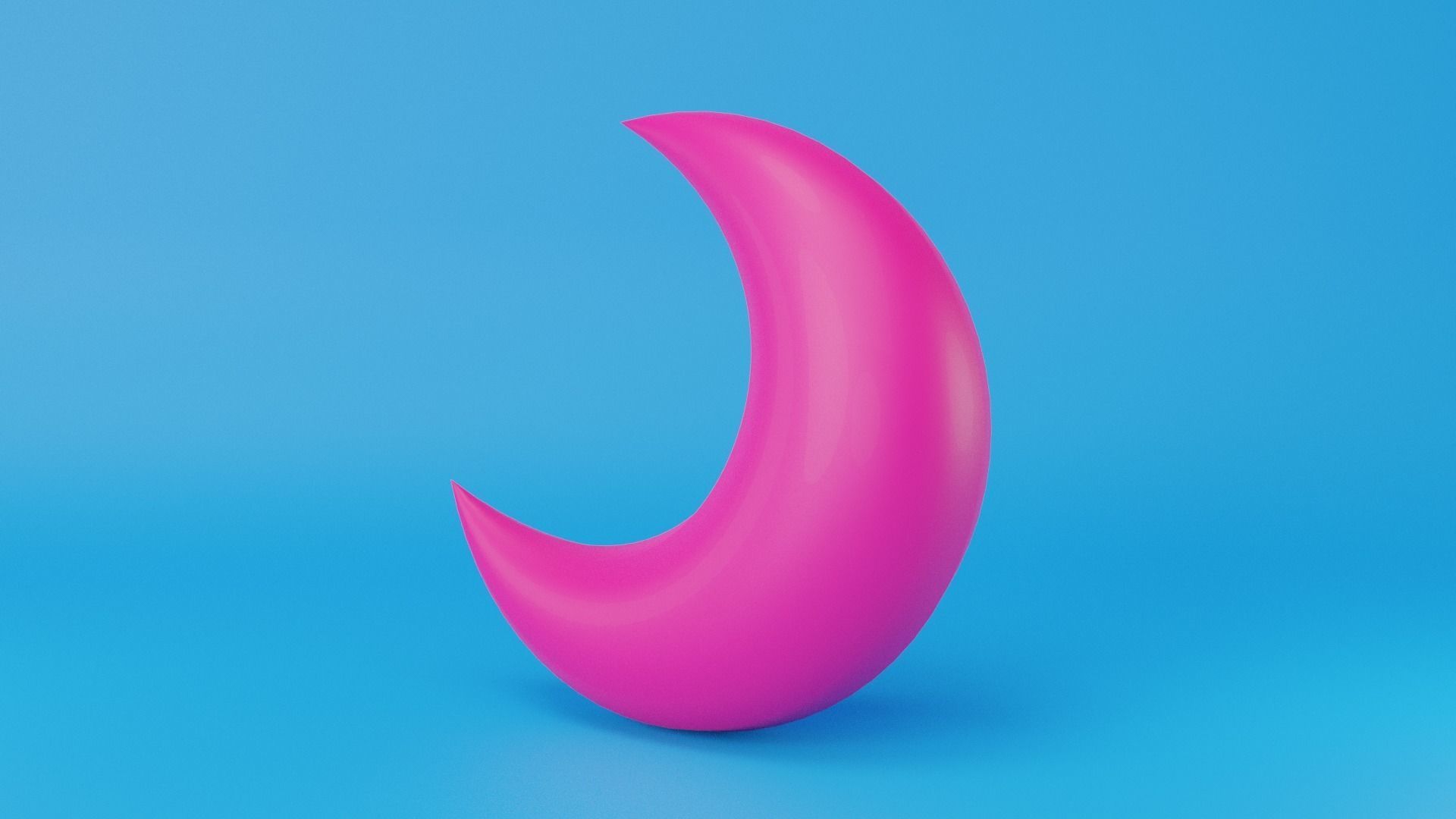 3D model Pink Moon Icon VR / AR / low-poly | CGTrader