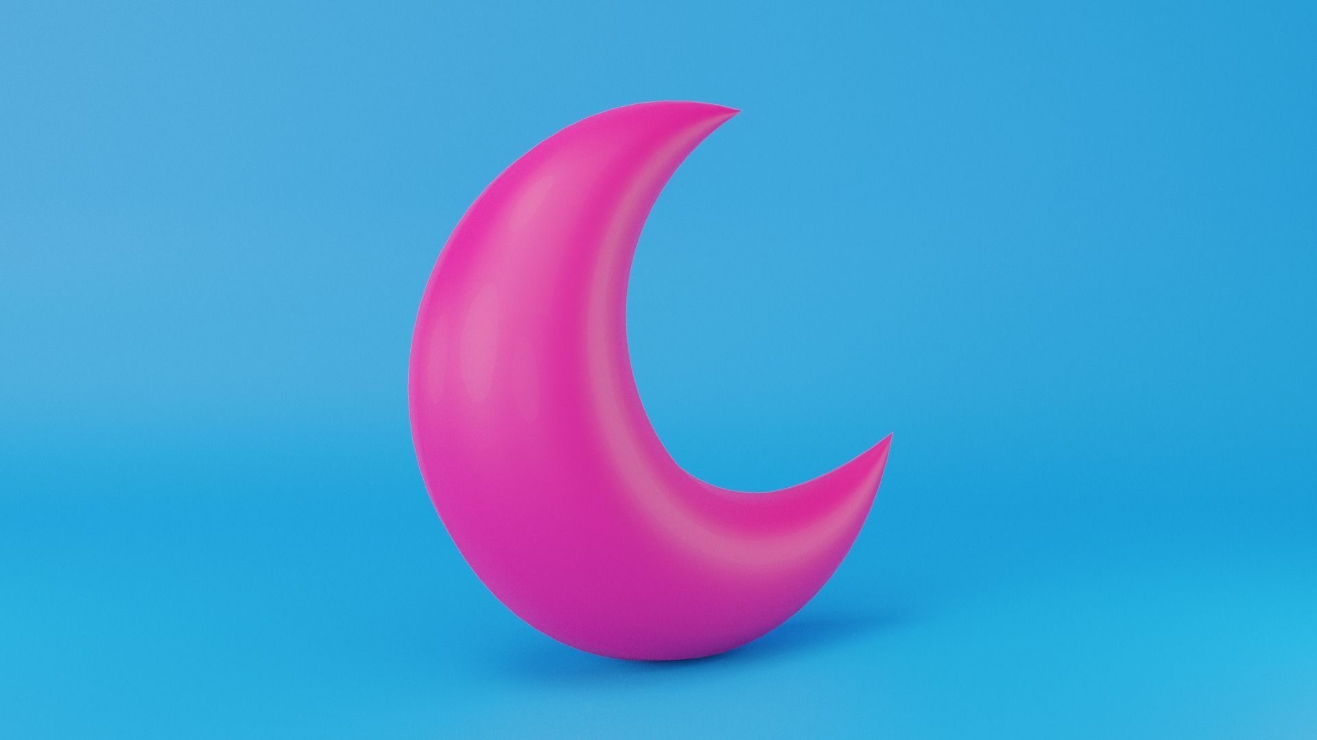 3D model Pink Moon Icon VR / AR / low-poly | CGTrader