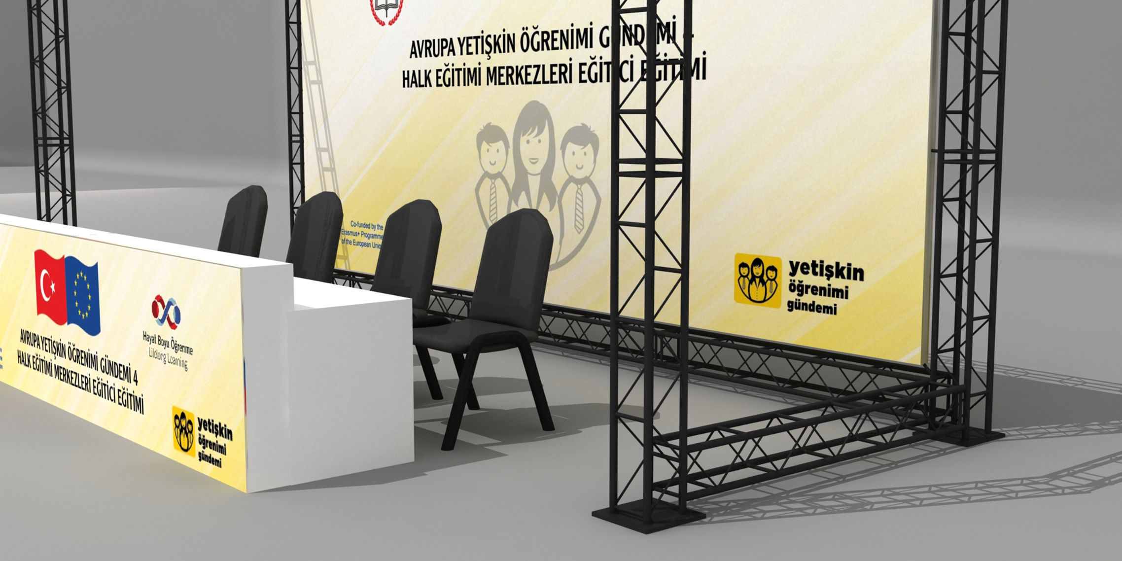 Crown Truss Banner 3D model | CGTrader