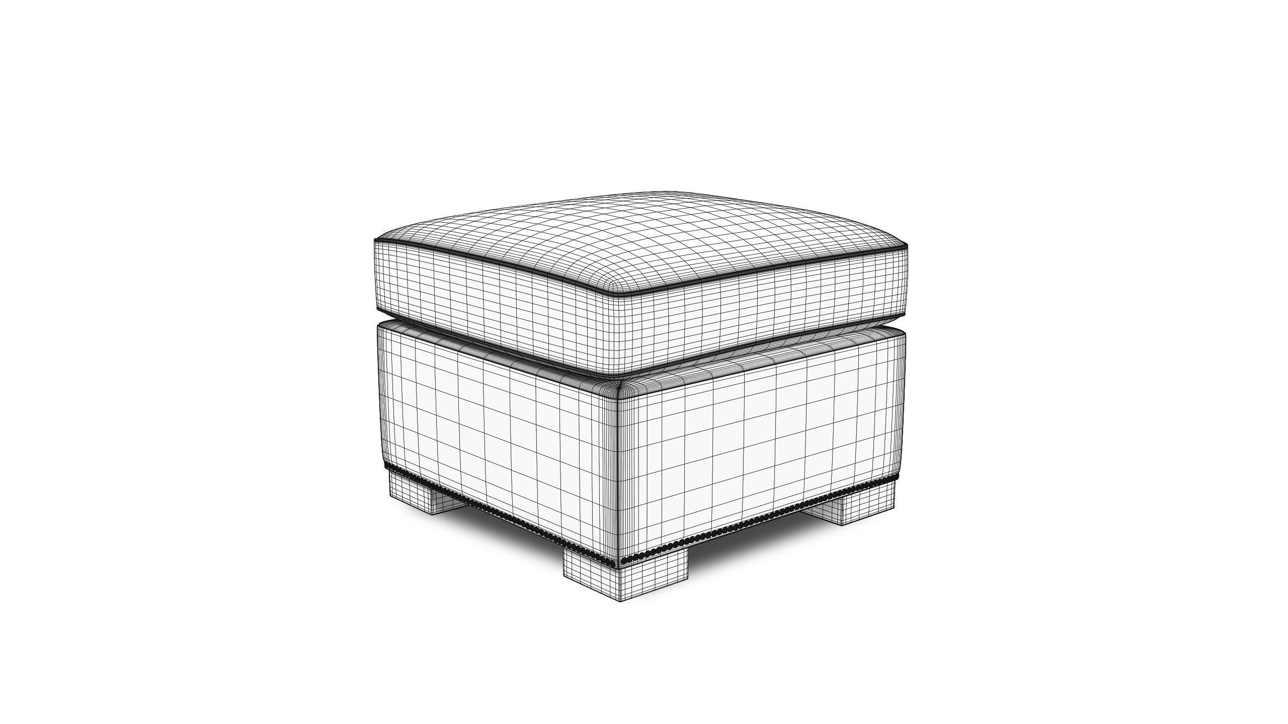 Collins Leather Ottoman 3D model | CGTrader