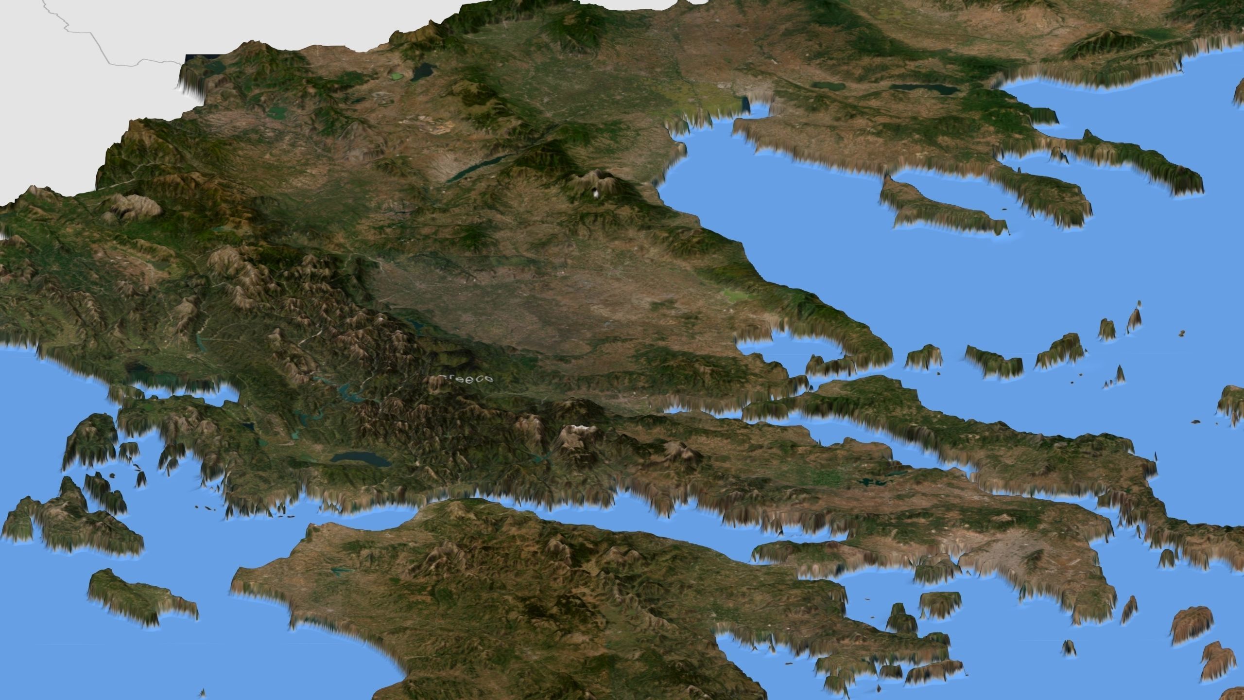 Greece Terrain Topography Elevation DEM Geography Landscape 3D model ...