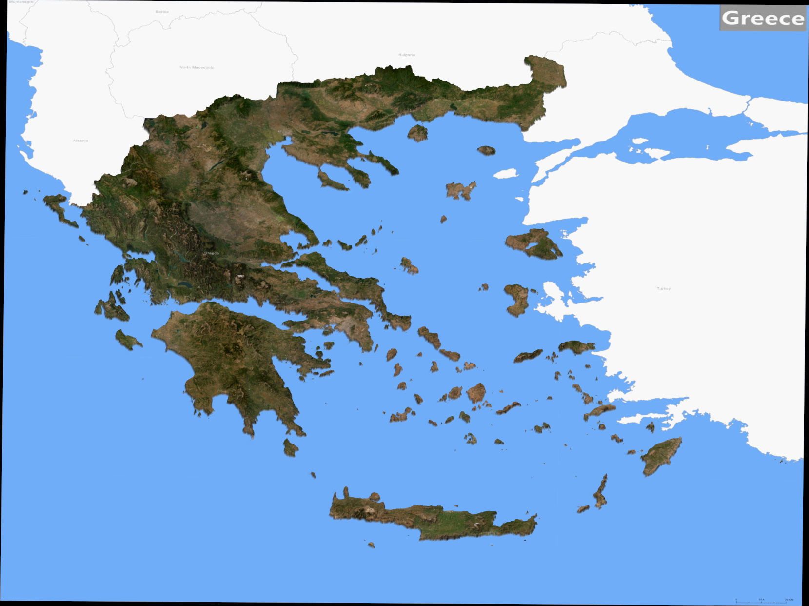 Greece Terrain Topography Elevation DEM Geography Landscape 3D model ...