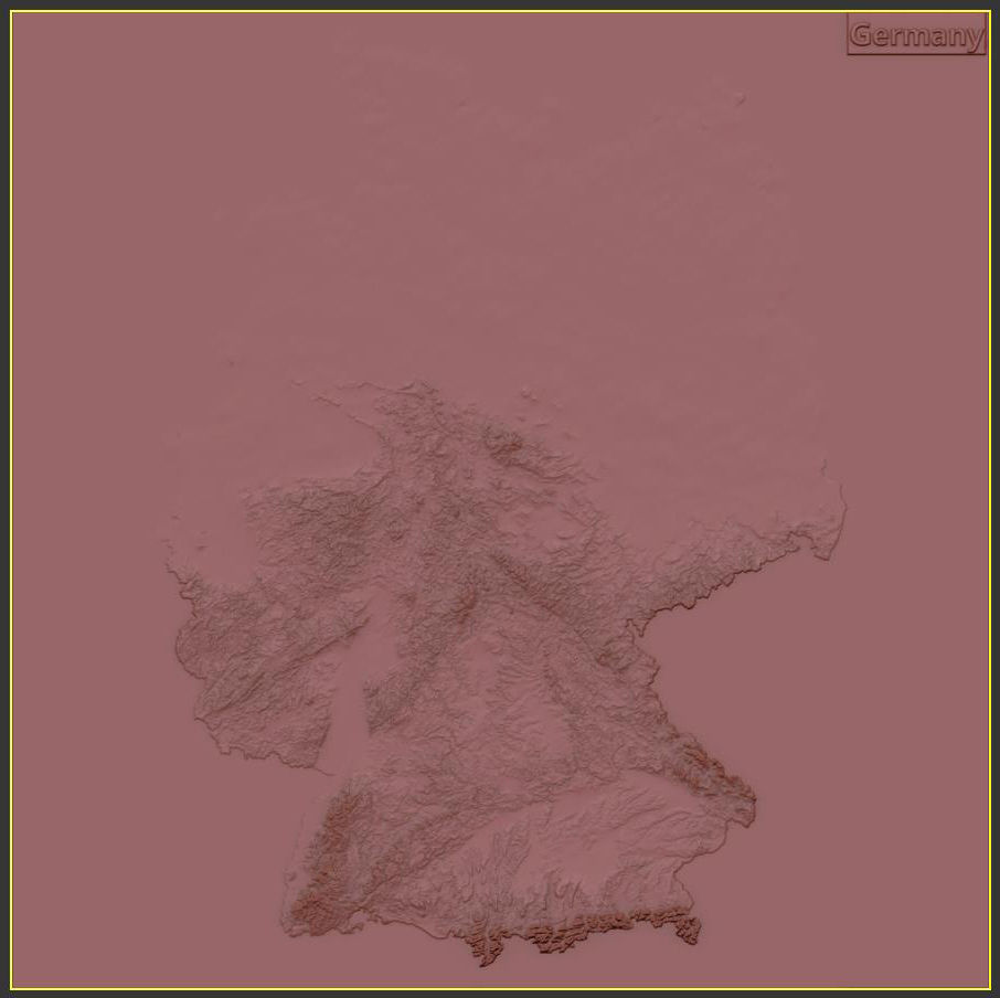 Germany Terrain Topography Elevation DEM Geography Landscape 3D model ...