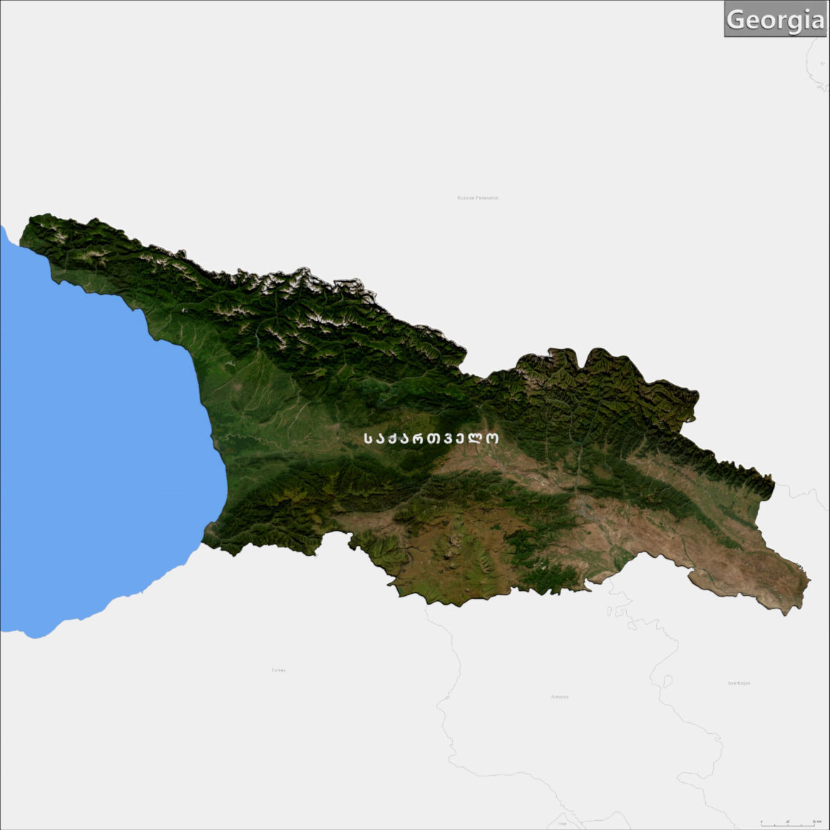 Georgia Terrain Topography Elevation DEM Geography Landscape 3D model ...