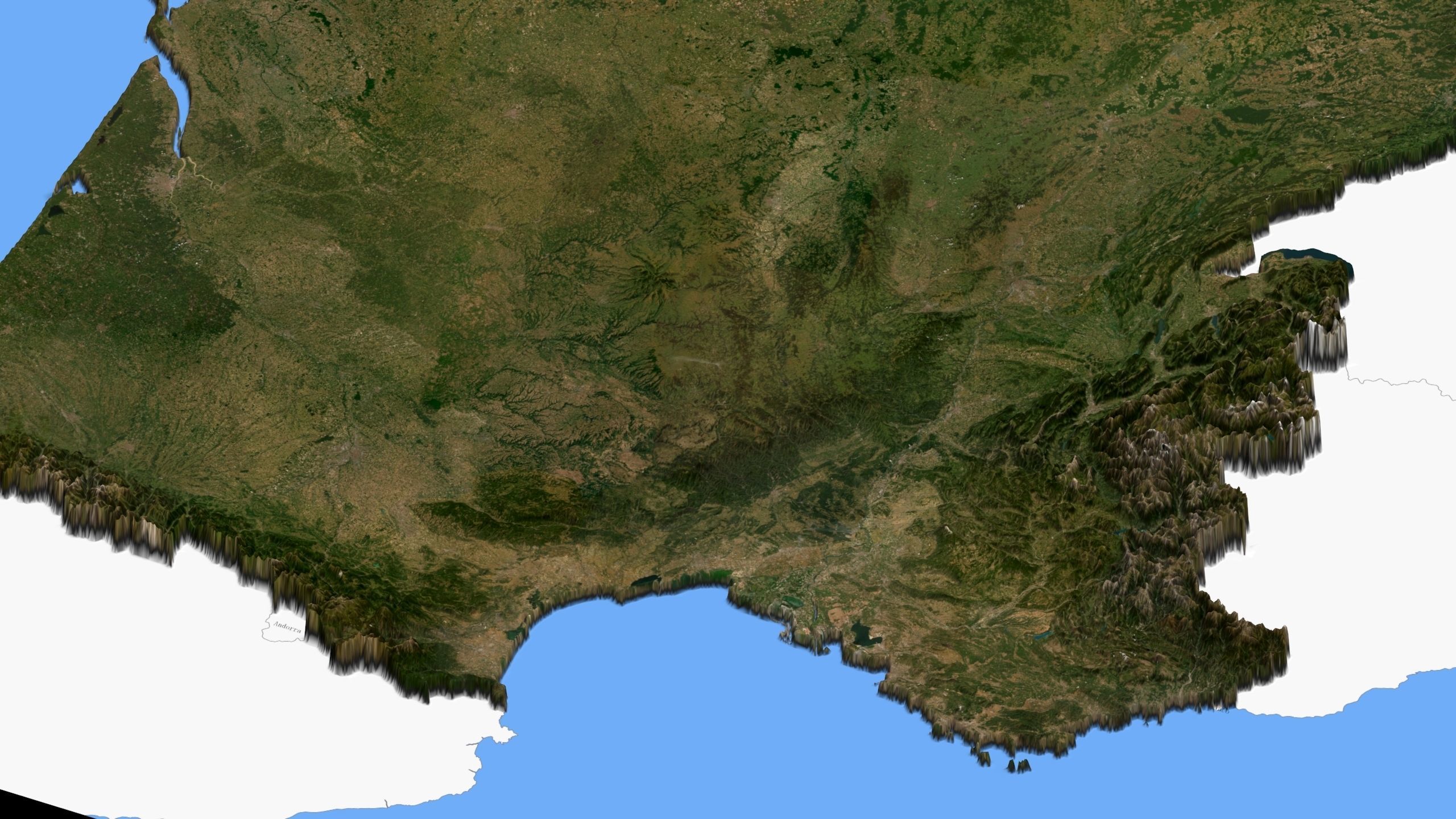 France map Terrain Topography Elevation DEM Geography Landscape 3D ...