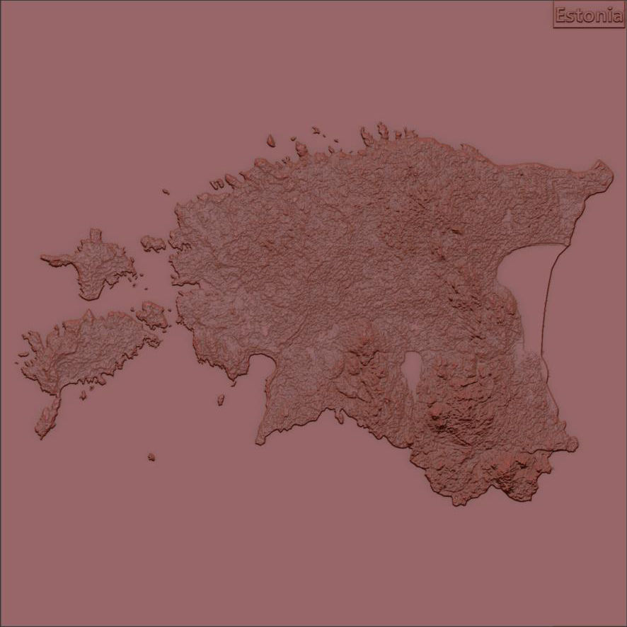 Estonia Terrain Topography Elevation DEM Geography Landscape 3D model ...