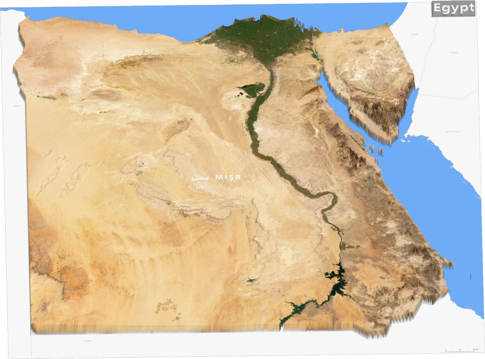 Egypt Terrain Topography Elevation DEM Geography Landscape 3D model ...