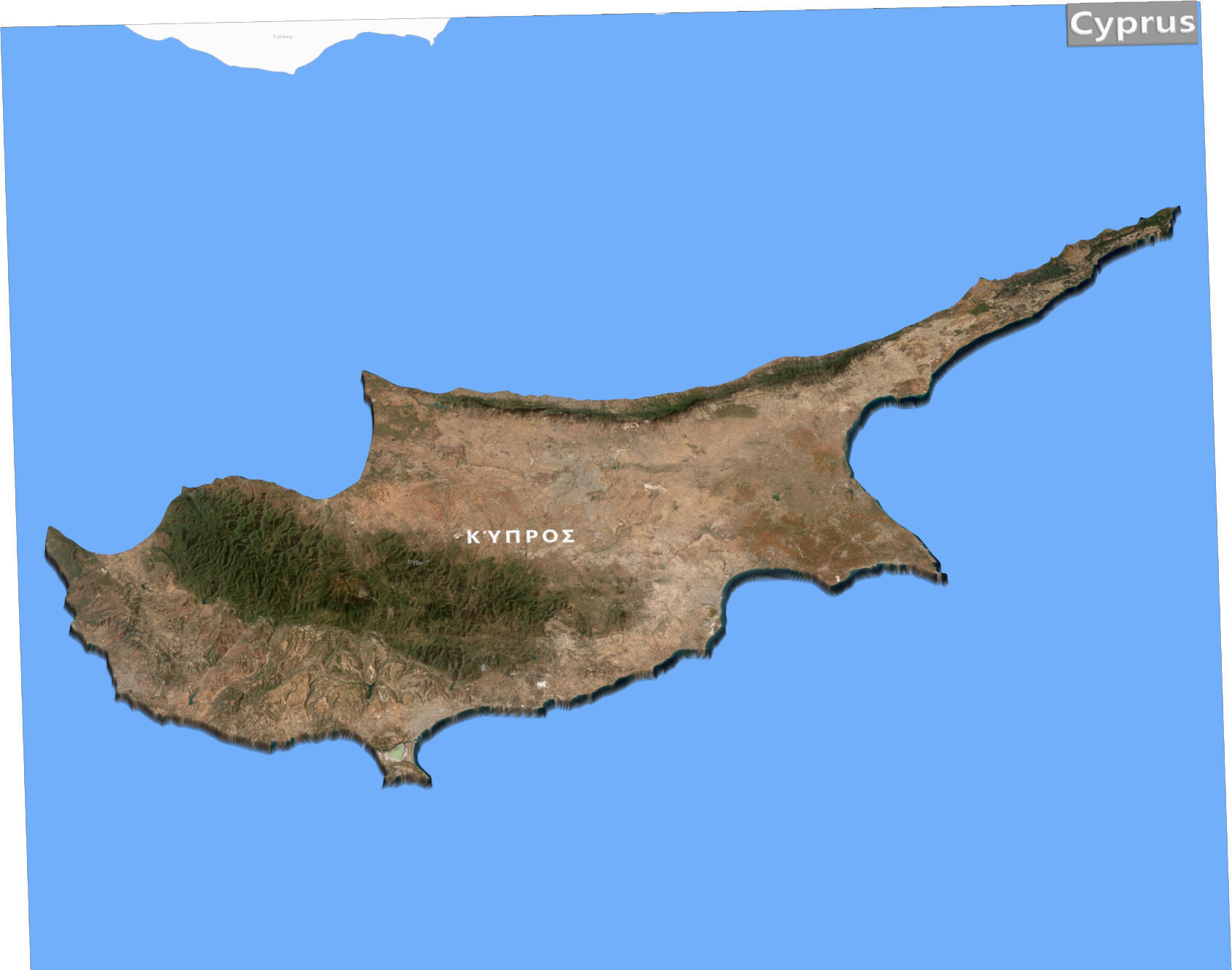 Cyprus Terrain Topography Elevation DEM Geography Landscape 3D model ...