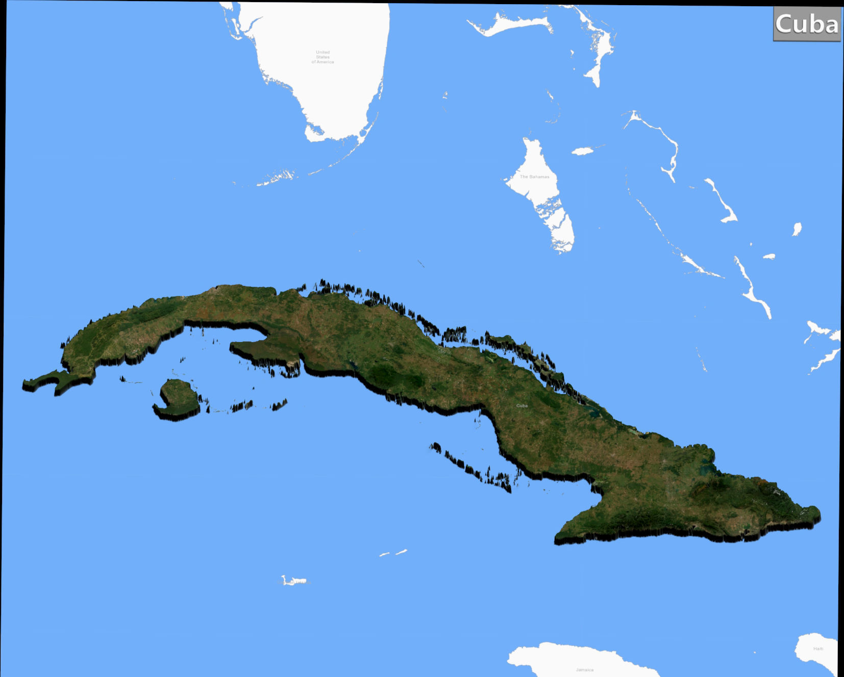 Cuba Terrain Topography Elevation DEM Geography Landscape 3D model ...