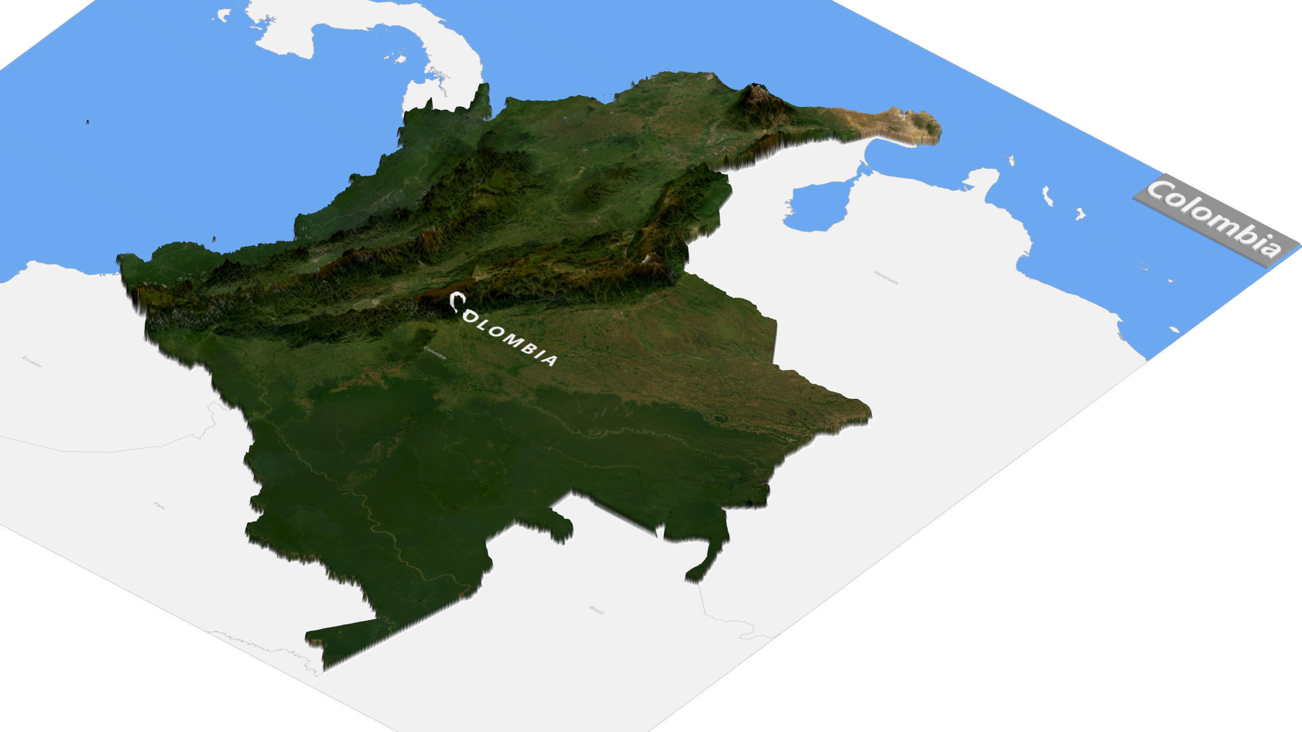 Colombia Terrain Topography Elevation DEM Geography Landscape 3D model | CGTrader