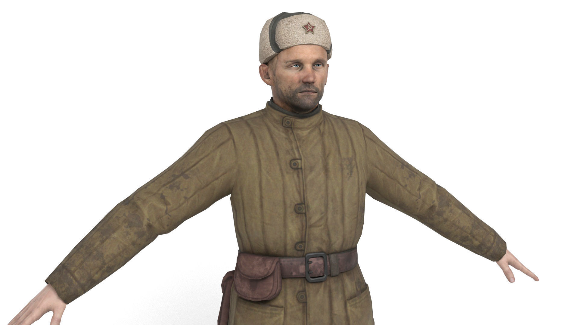 3D model Soviet soldier VR / AR / low-poly rigged animated | CGTrader