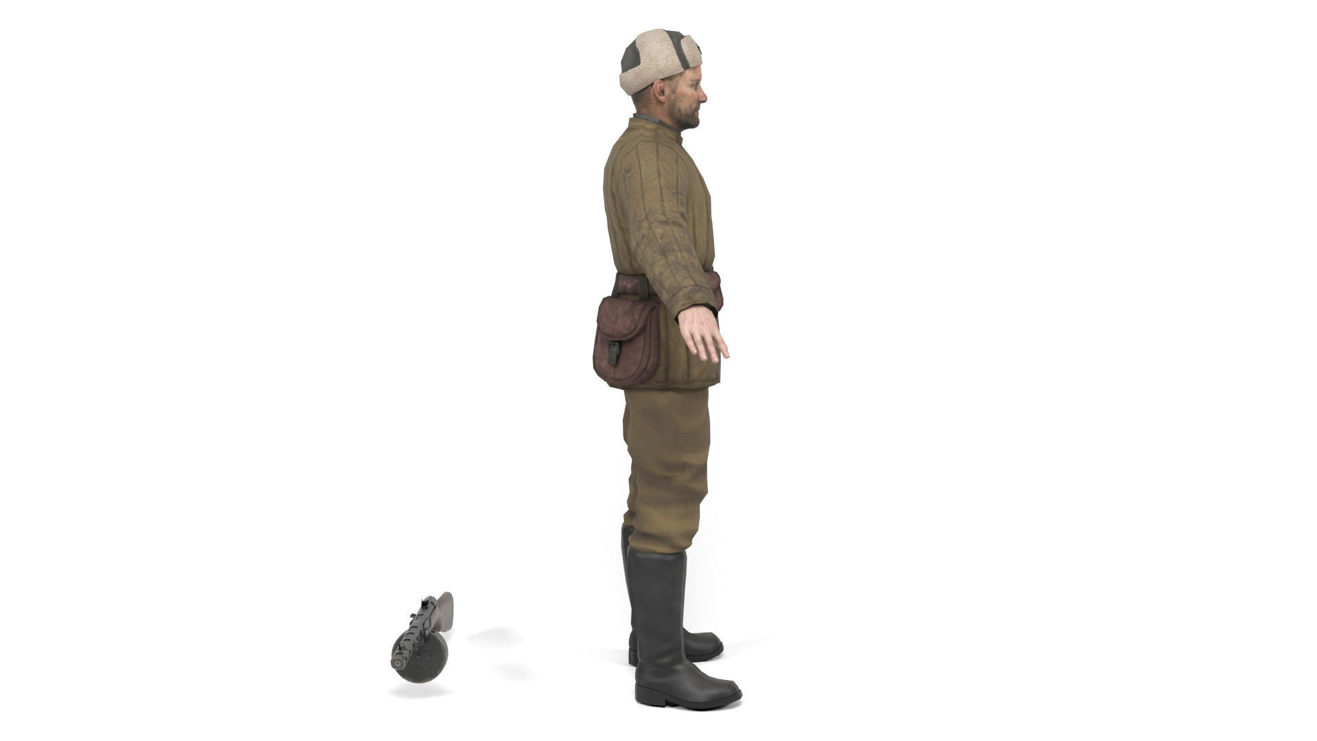 3D model Soviet soldier VR / AR / low-poly rigged animated | CGTrader