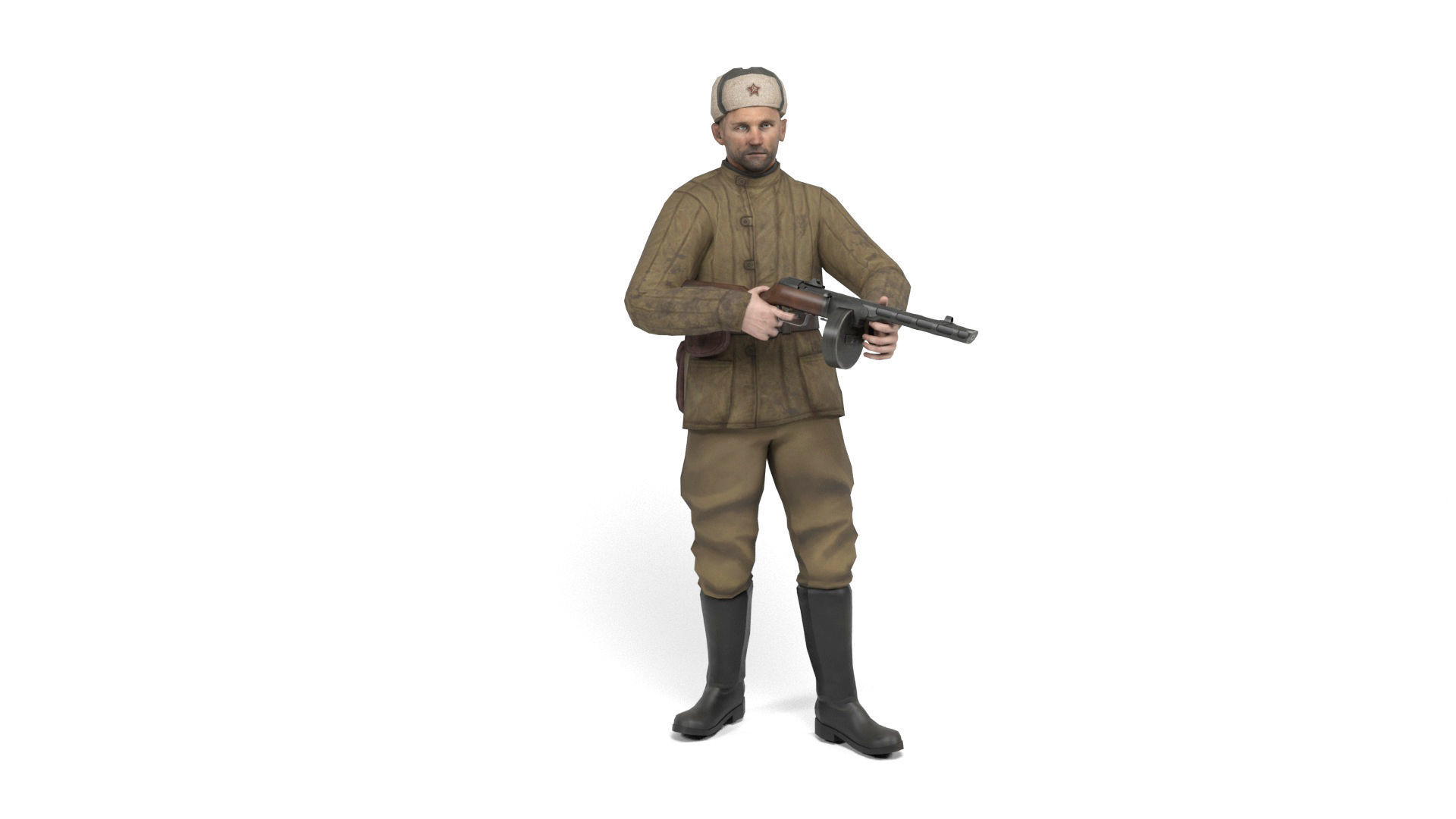 3D model Soviet soldier VR / AR / low-poly rigged animated | CGTrader