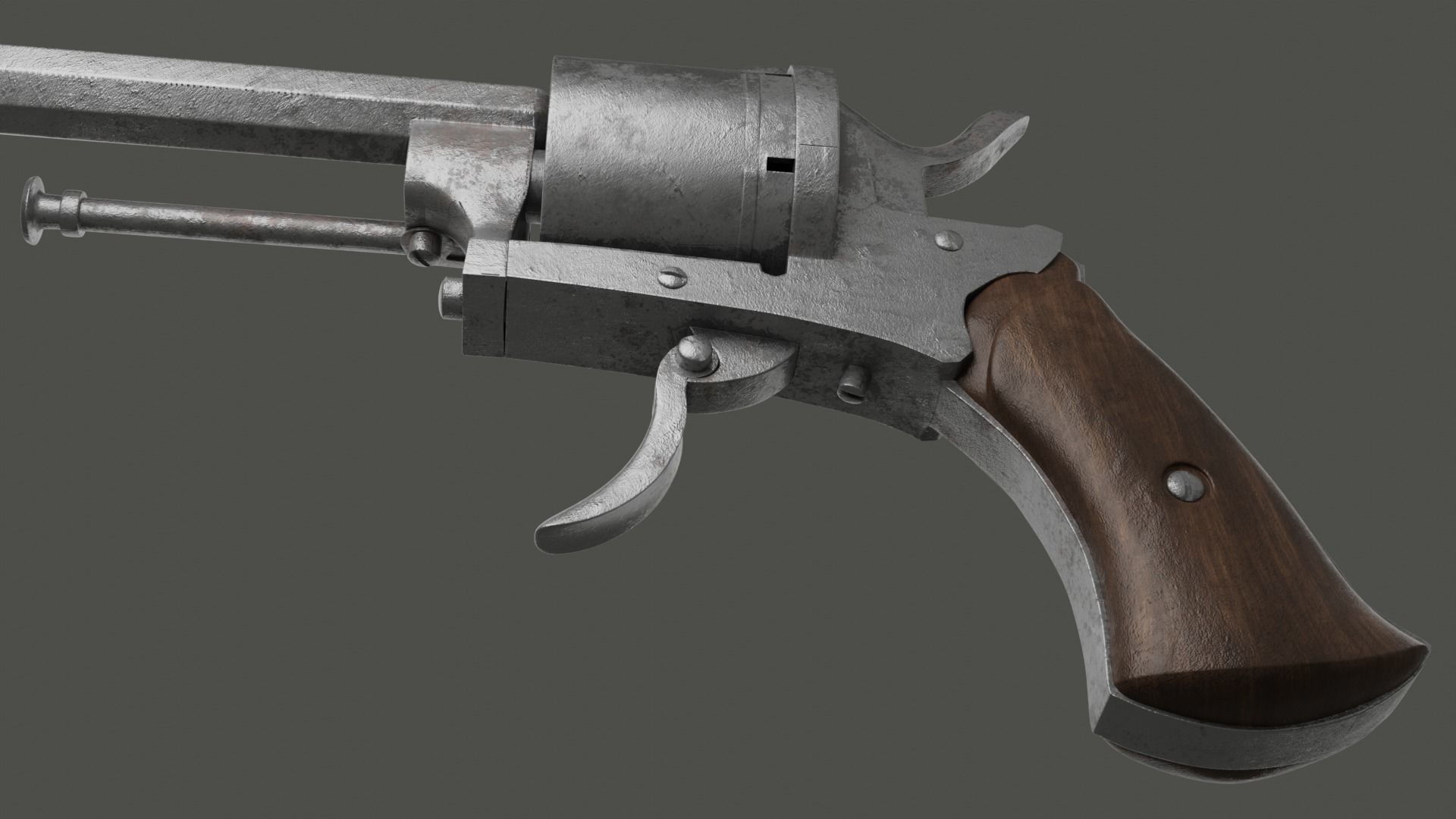 Revolver - textured - clean topology free 3D model | CGTrader