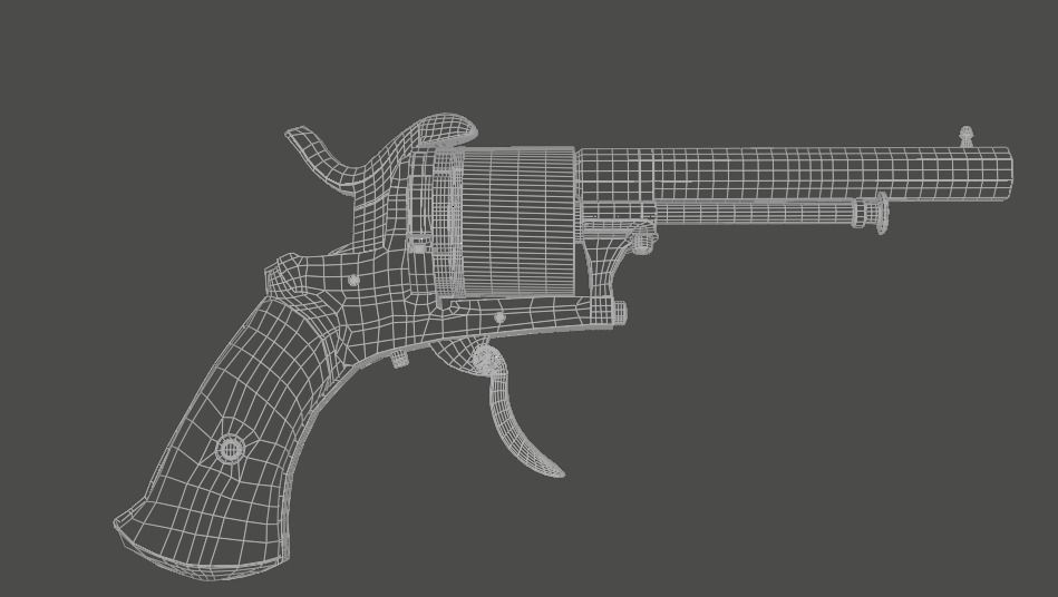 Revolver - textured - clean topology free 3D model | CGTrader