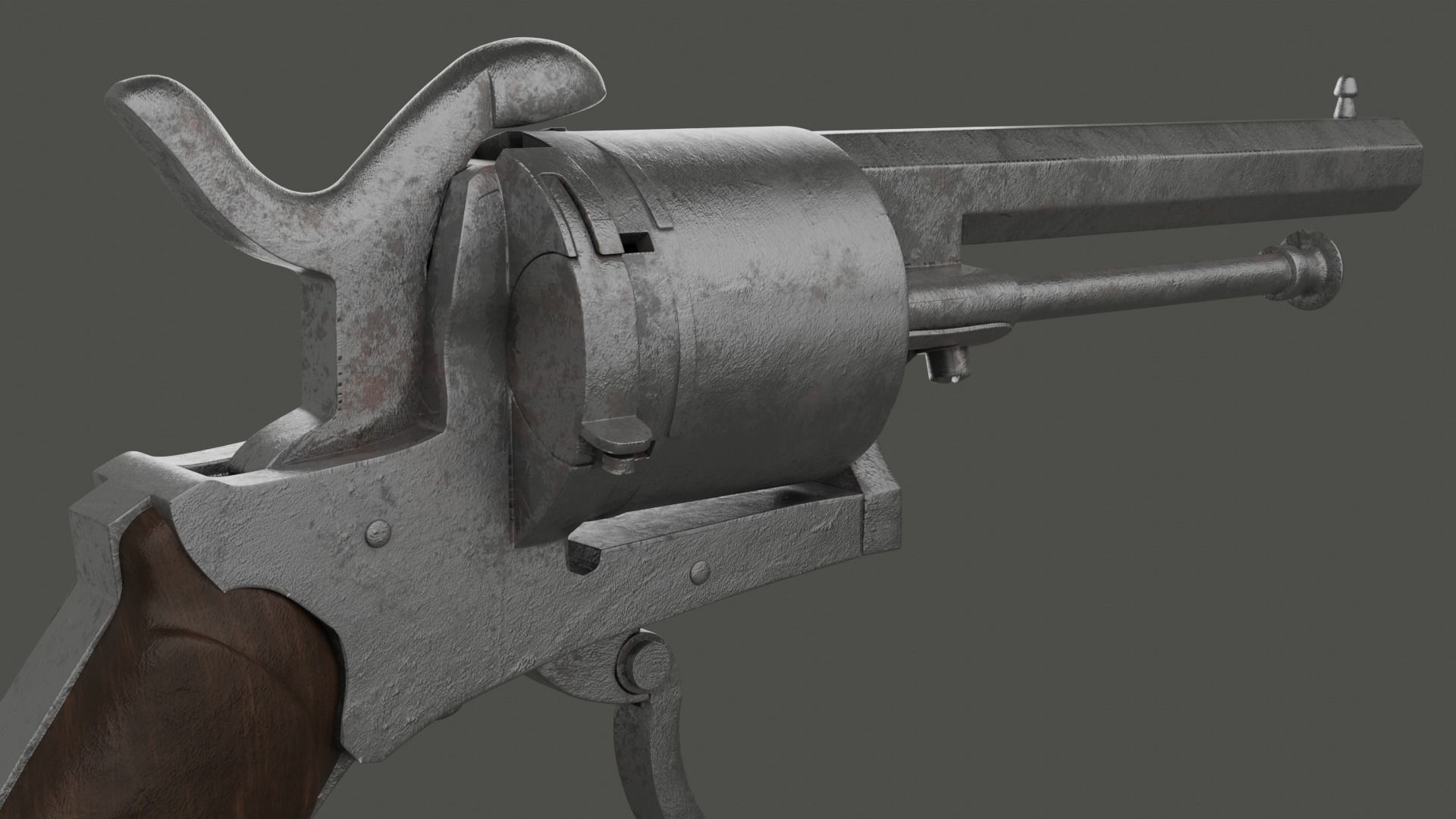 Revolver - textured - clean topology free 3D model | CGTrader