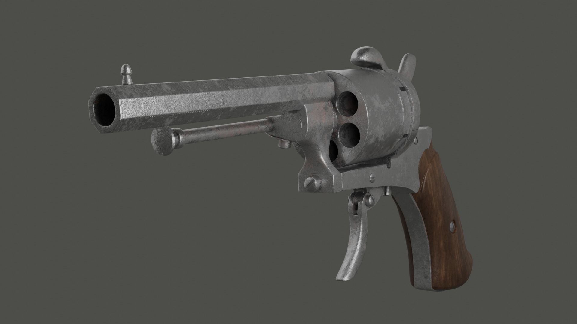 Revolver - textured - clean topology free 3D model | CGTrader