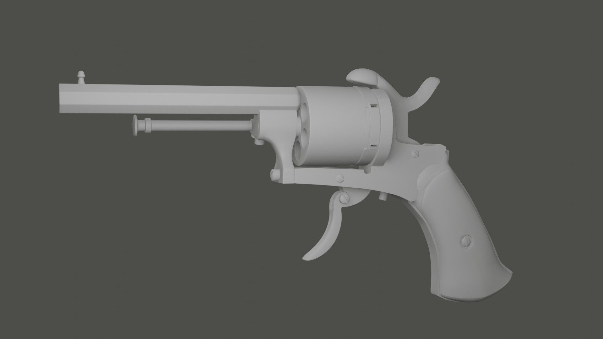 Revolver - textured - clean topology free 3D model | CGTrader