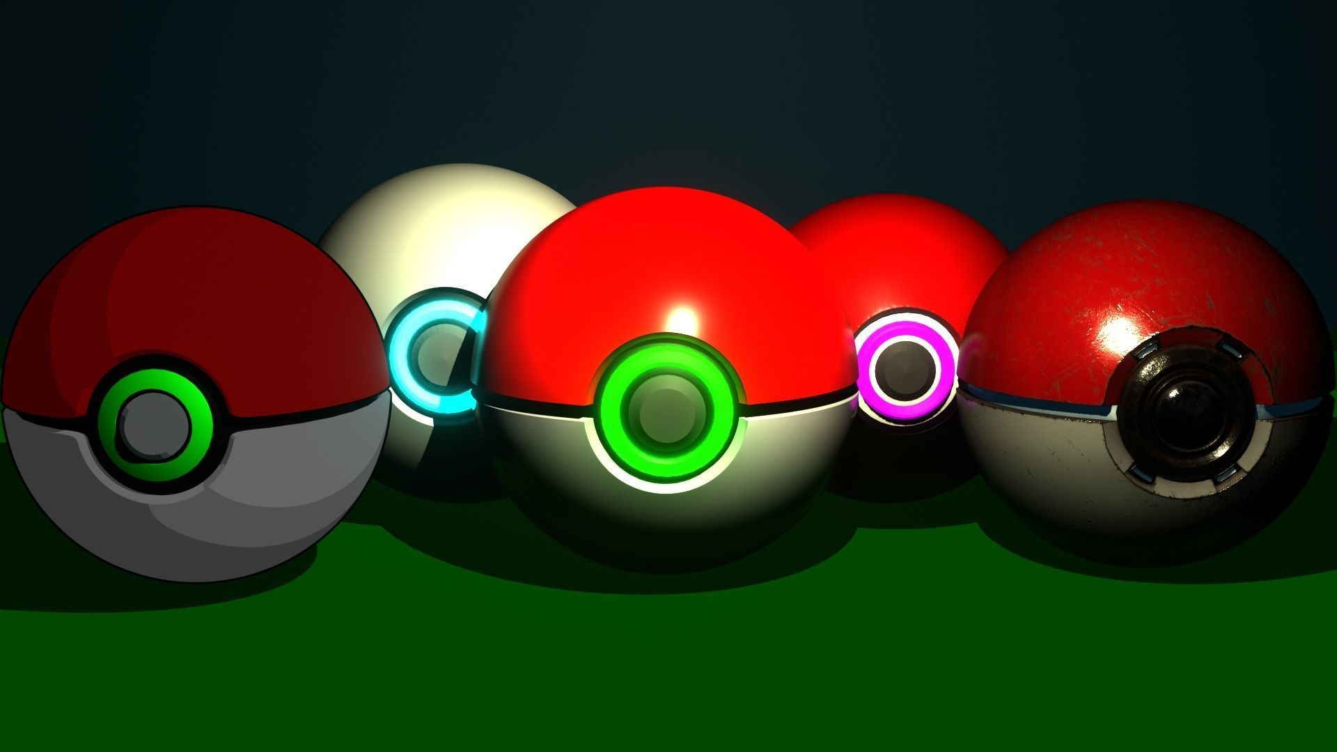 Pokeballs in 3 different styles 3D model | CGTrader