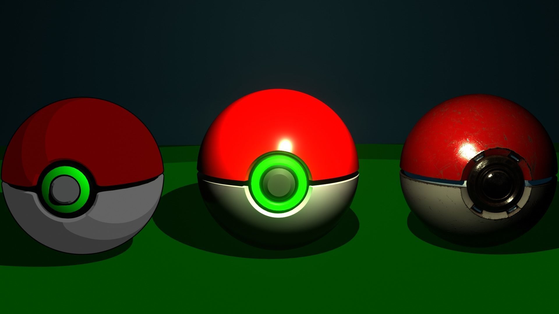 Pokeballs in 3 different styles 3D model | CGTrader